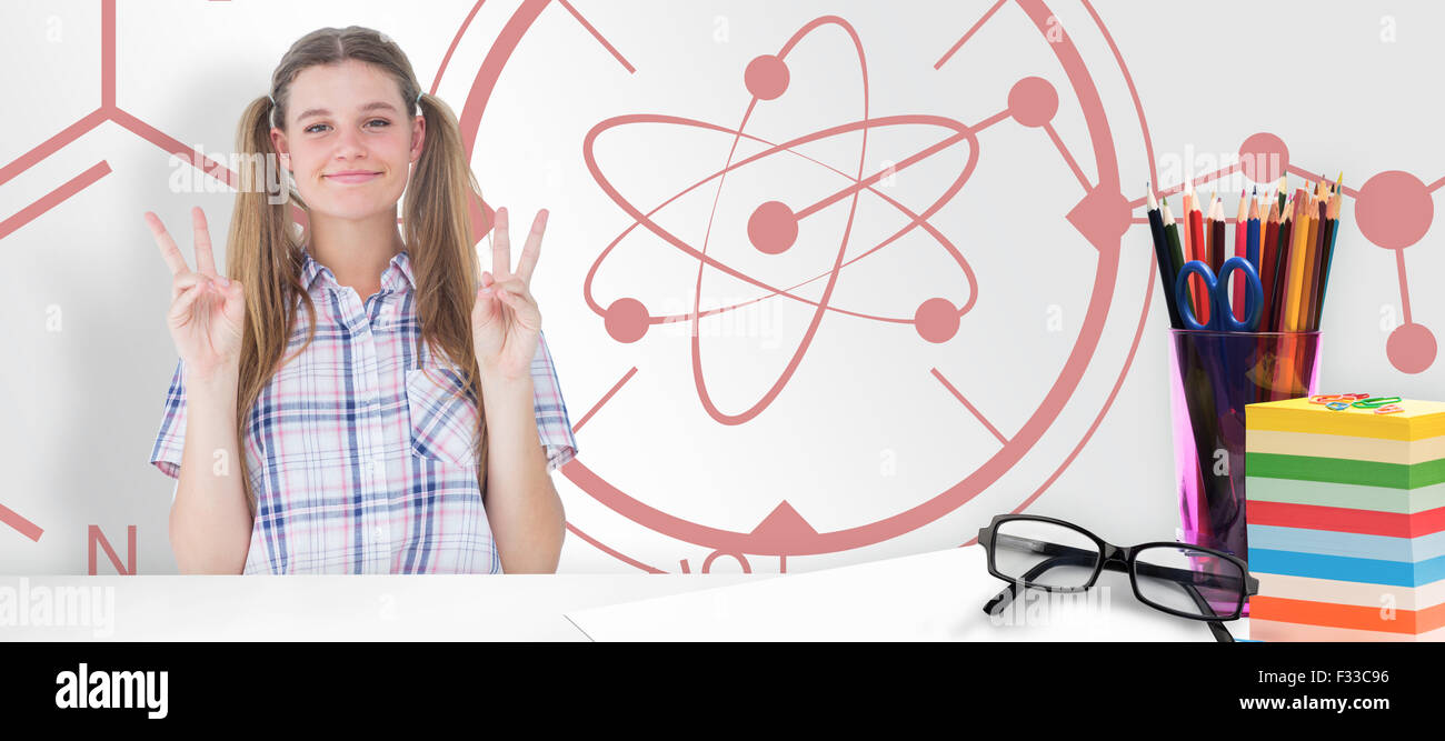 Composite image of geeky hipster smiling at camera Stock Photo - Alamy