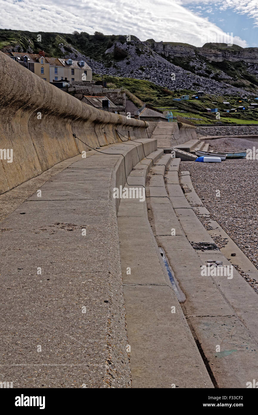 Portland sea defences on Chesil Beach Stock Photo - Alamy