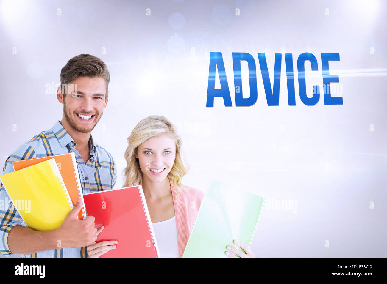 Advice against grey background Stock Photo - Alamy