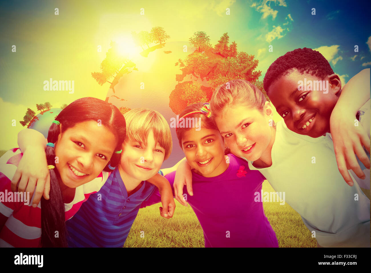 Happy children around the world hi-res stock photography and images - Alamy