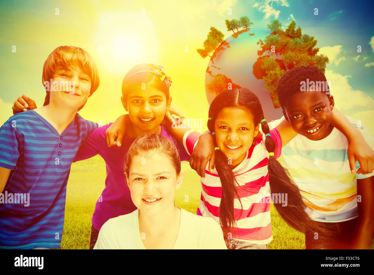 Happy children around the world hi-res stock photography and images - Alamy