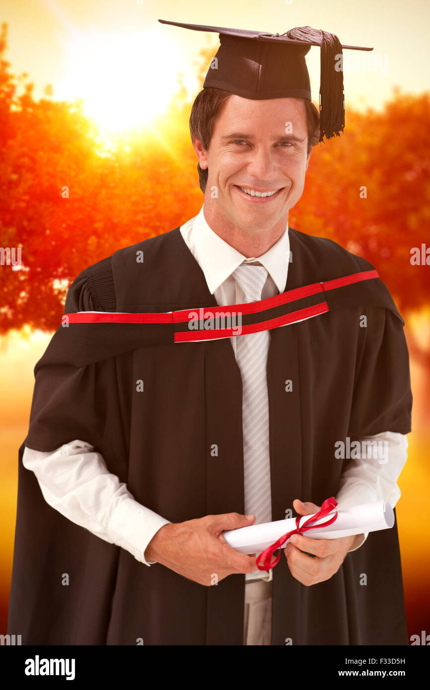 Composite image of man graduating from university Stock Photo - Alamy