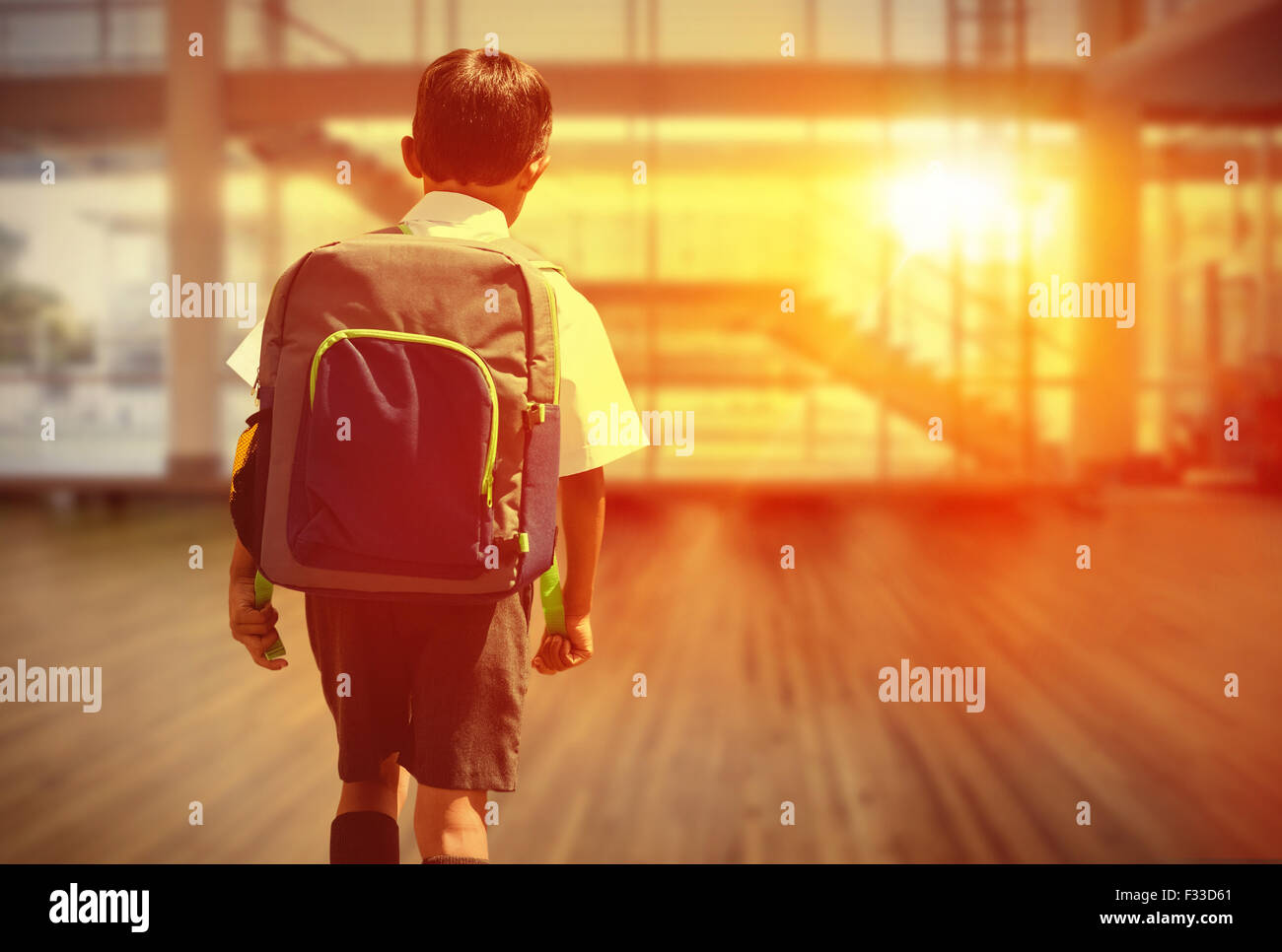 Boy walking to school bus hi-res stock photography and images - Alamy