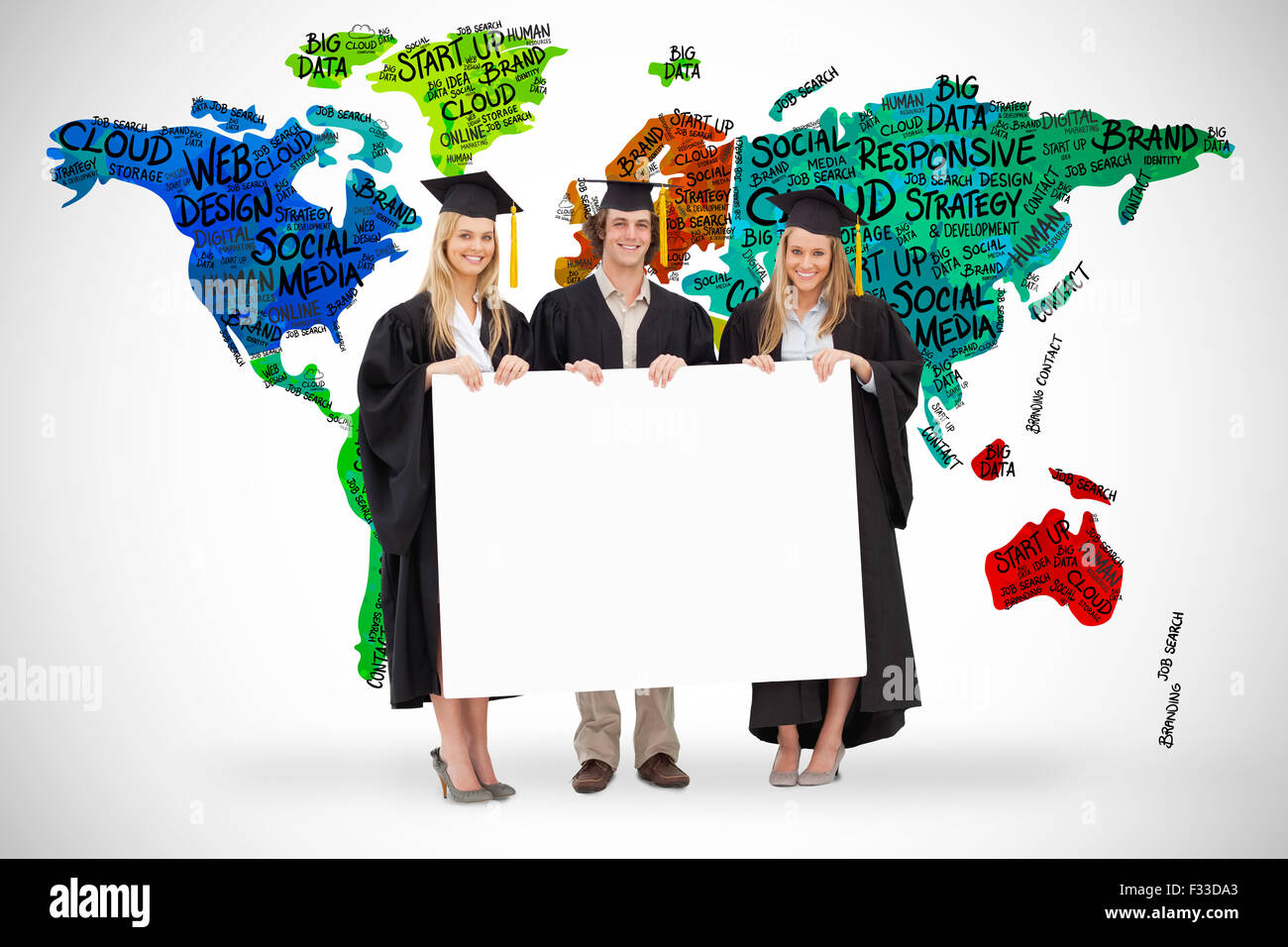 Digital composite caucasian graduate students hi-res stock photography ...
