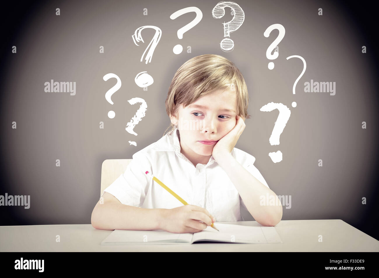 Confused sad question mark hi-res stock photography and images - Alamy