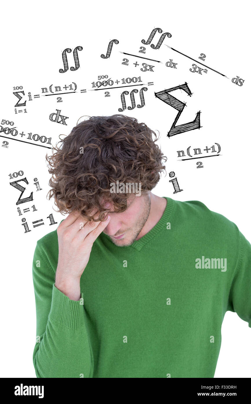 Composite image of thinking man Stock Photo - Alamy