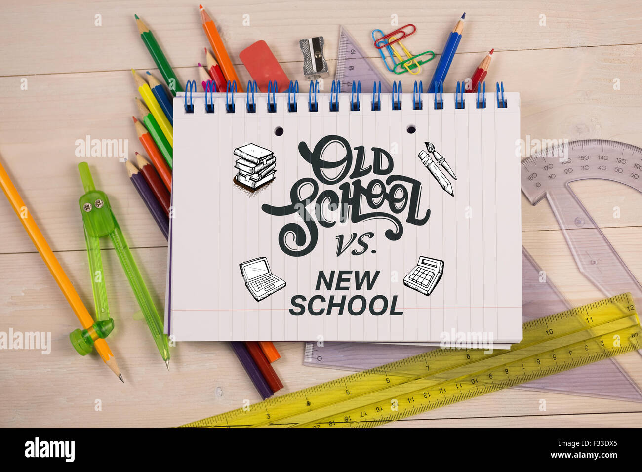 Composite image of school doodles Stock Photo - Alamy
