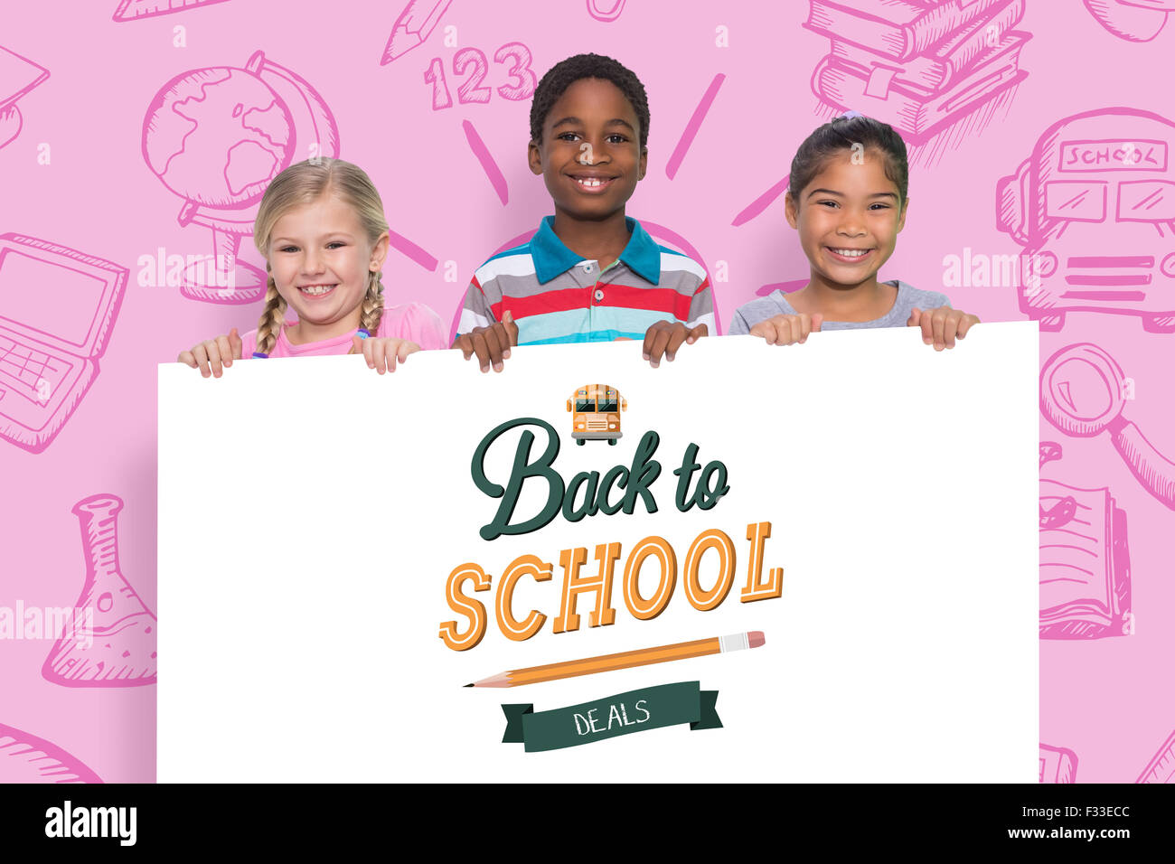 Composite image of happy pupils showing Stock Photo - Alamy