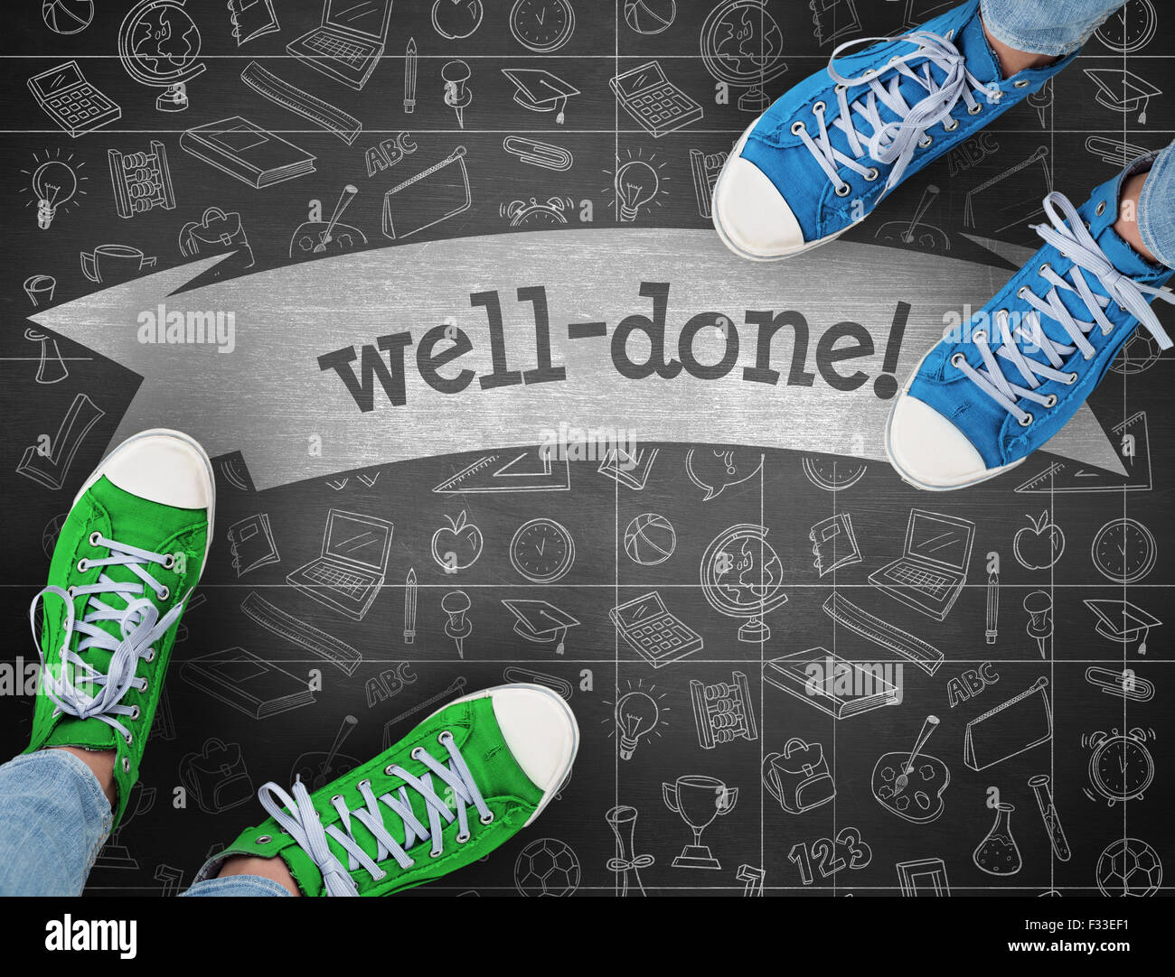 Well-done! against black background Stock Photo - Alamy