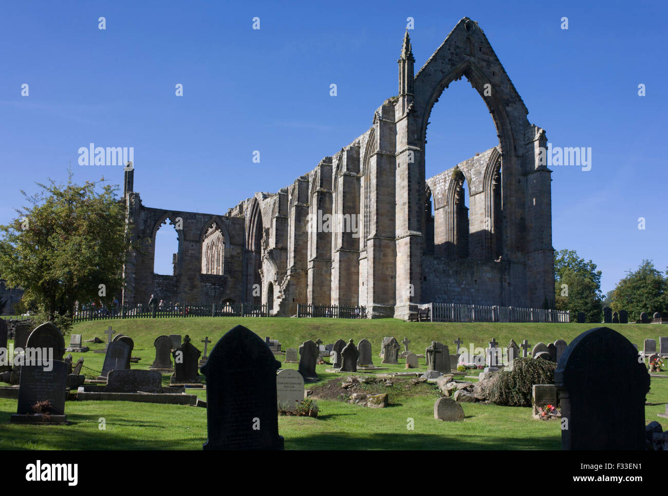 Wide landscape of the 12th-century ruins Augustinian monastery—now ...