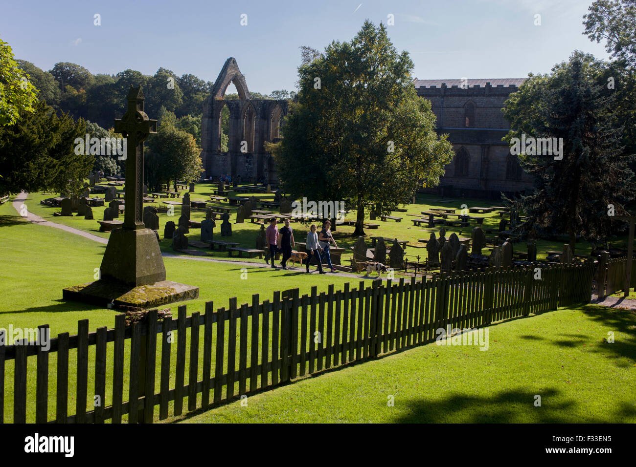 Wide landscape of the 12th-century ruins Augustinian monastery—now ...