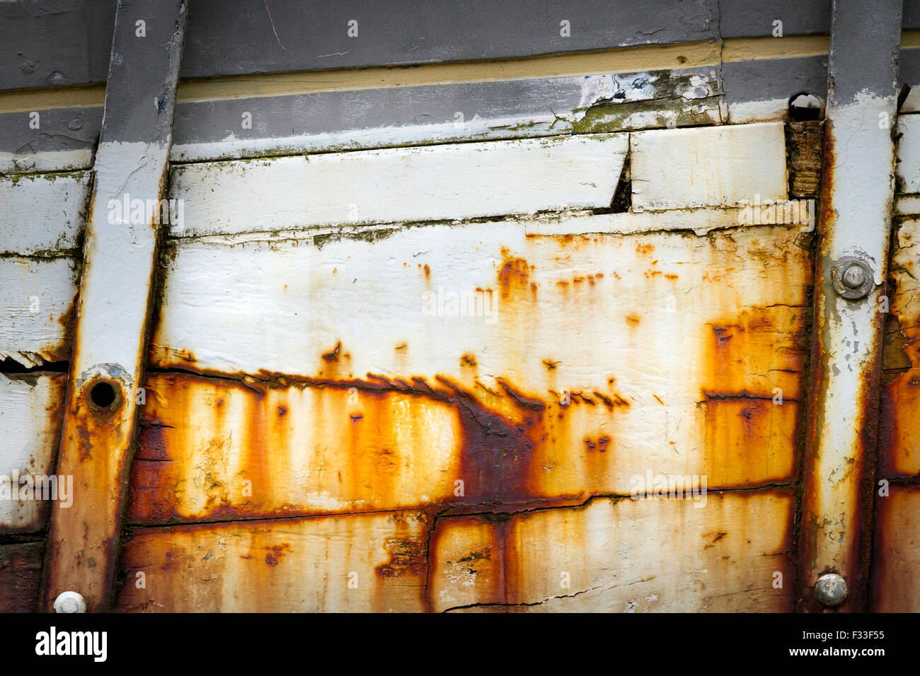 Rusty metal on a boat Stock Photo - Alamy