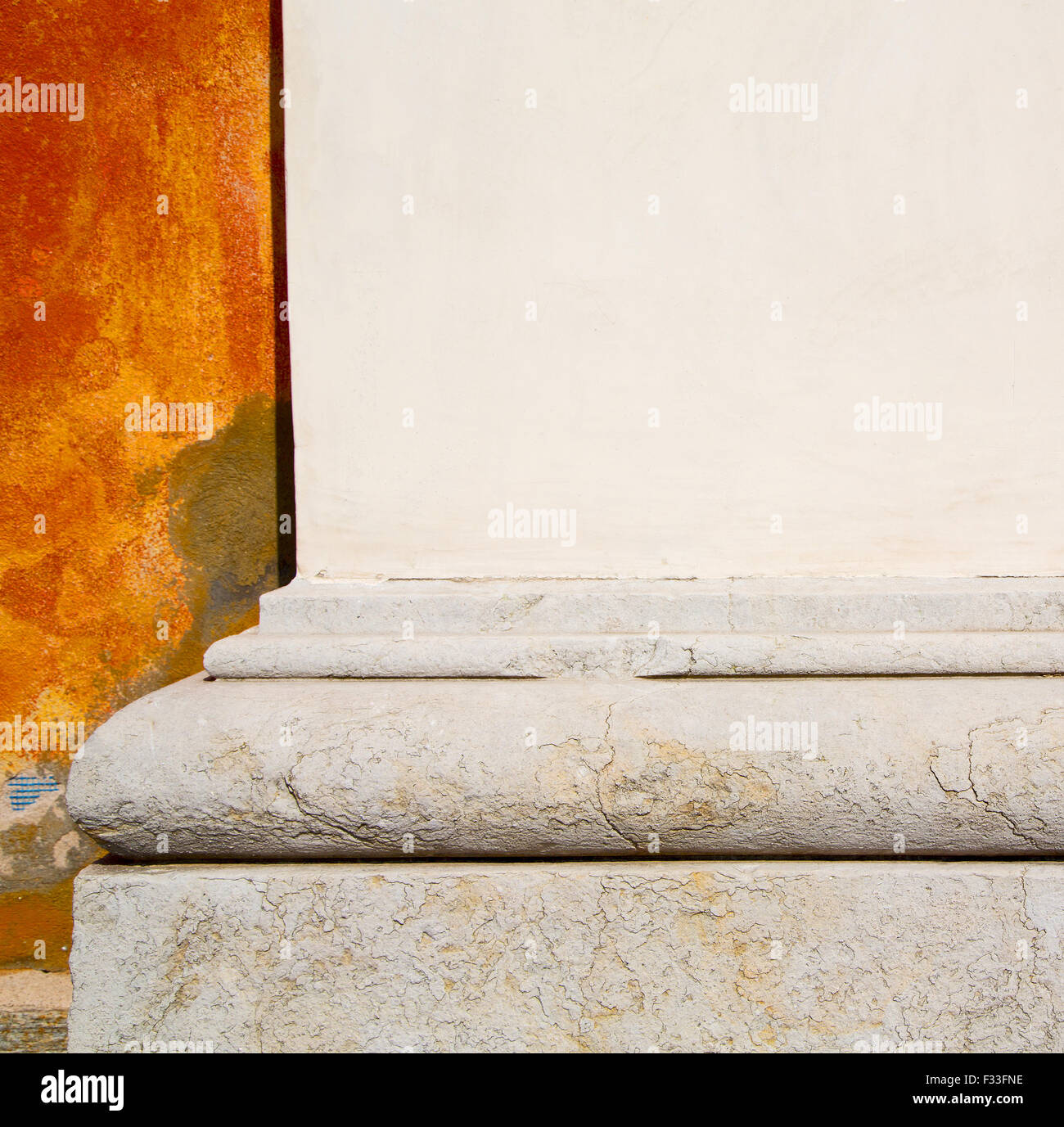 abstract old column in the country of europe italy and marble brick ...