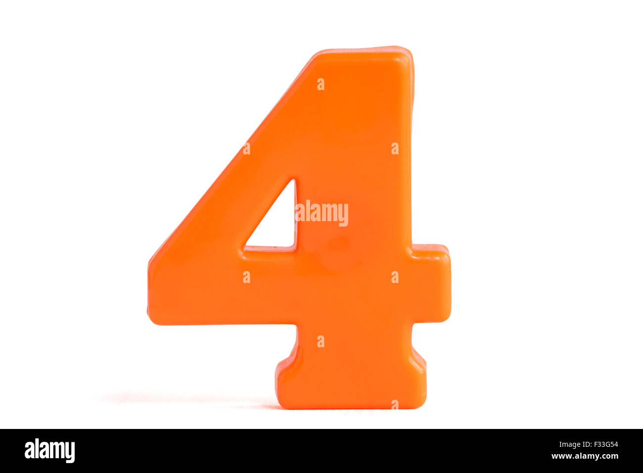 Number four made of plastic, isolated over the white background Stock ...