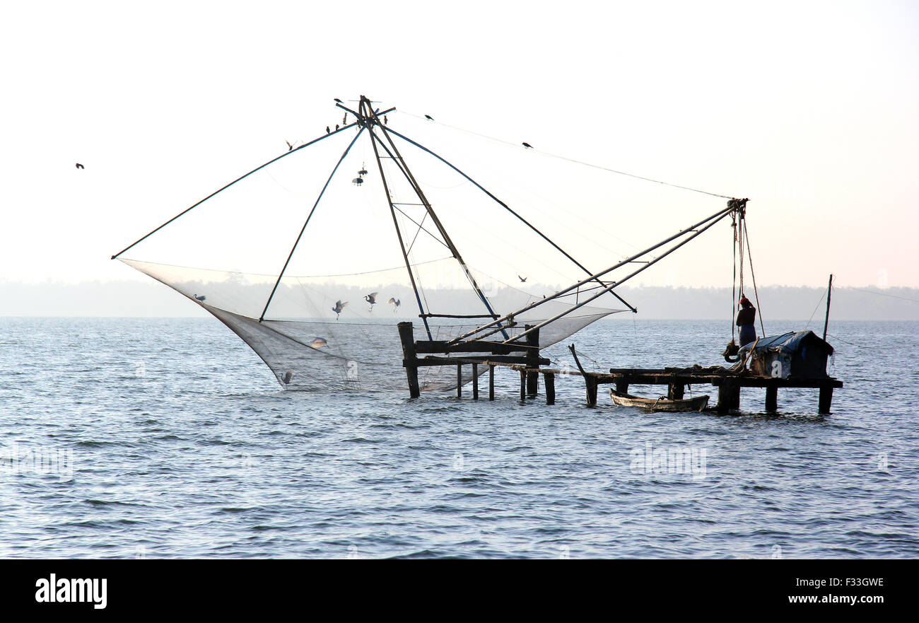 Ashtamudi Fishing Nets High Resolution Stock Photography and Images - Alamy