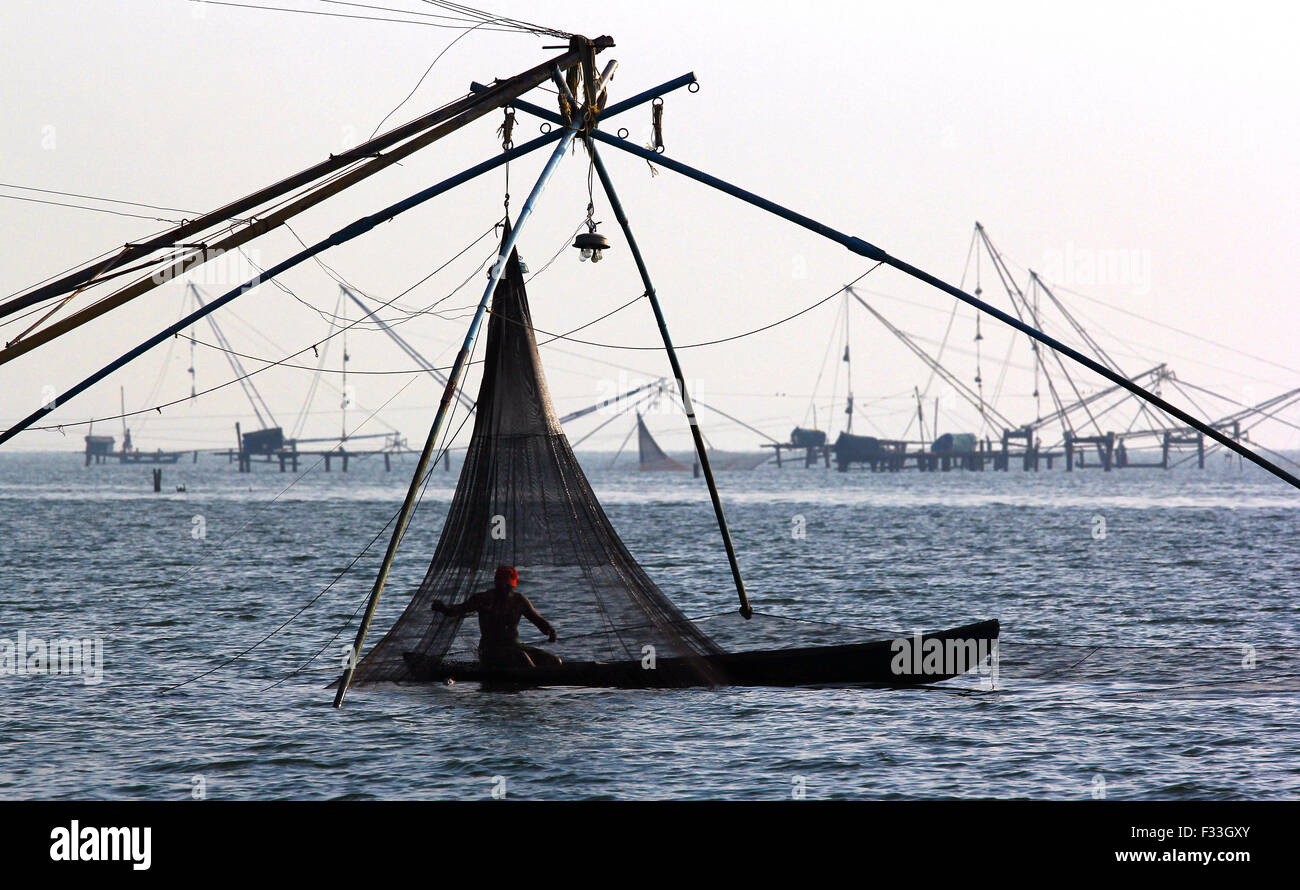 Ashtamudi Fishing Nets High Resolution Stock Photography and Images - Alamy