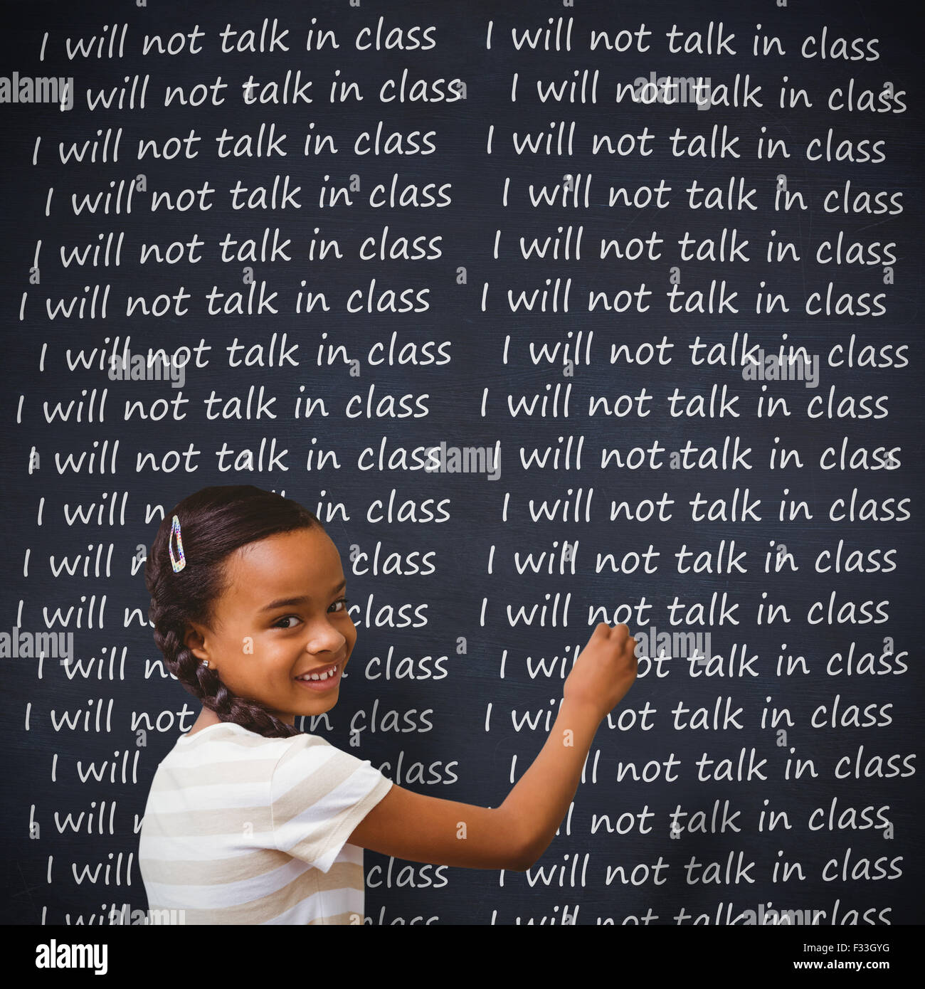 School girl writing lines hi-res stock photography and images - Alamy