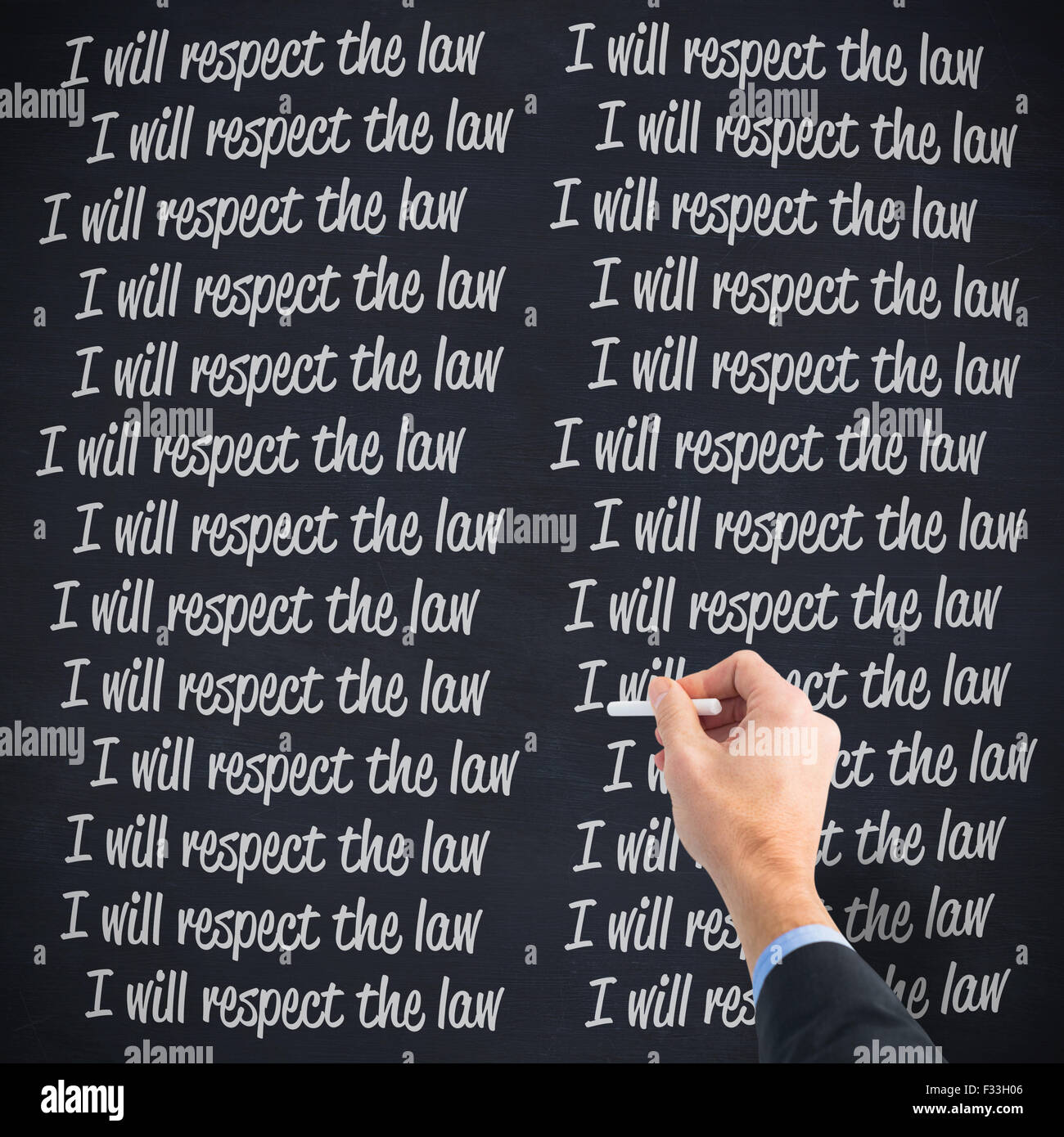 Composite image of hand writing with a white chalk Stock Photo - Alamy