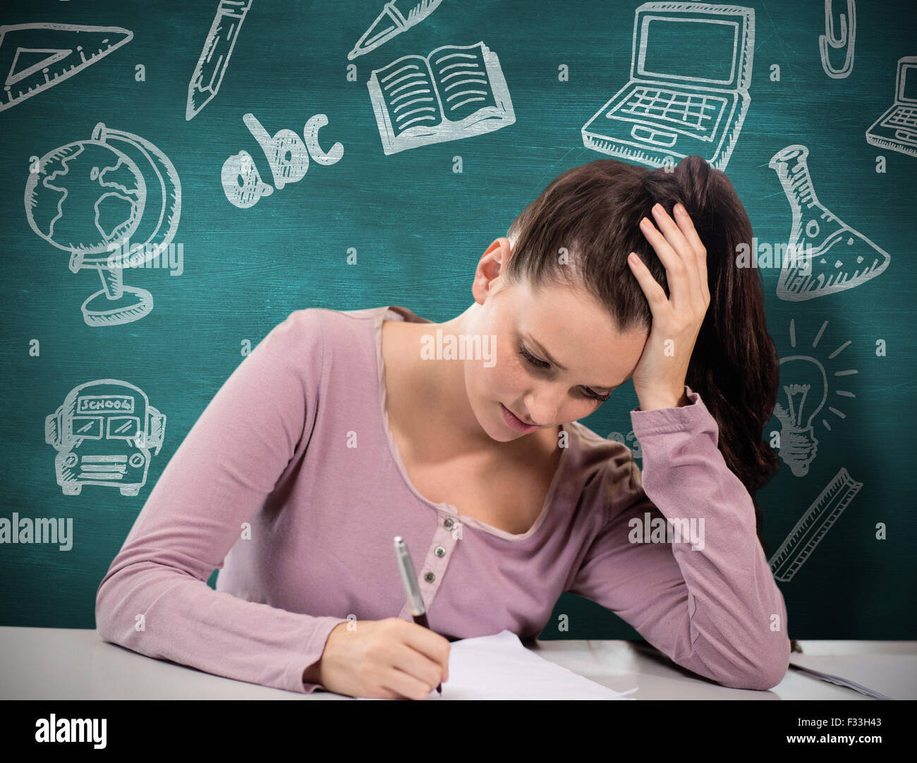 Composite image of student working Stock Photo - Alamy
