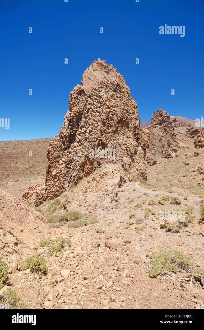 Geological formations, famous volcanic landscape in Teide National Park ...