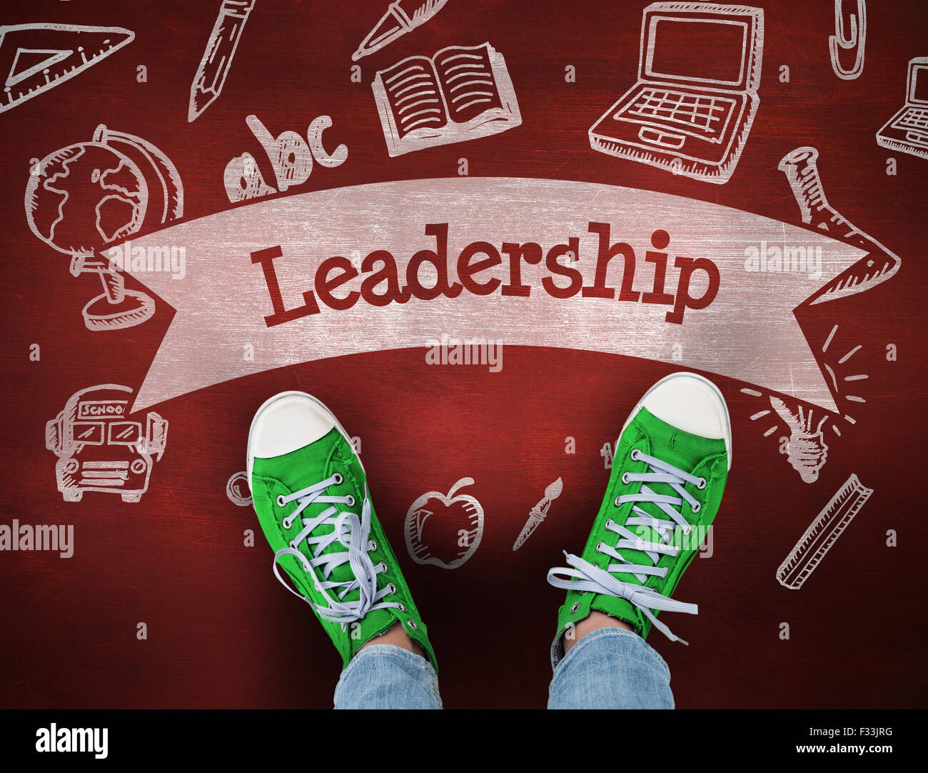 Leadership against desk Stock Photo - Alamy