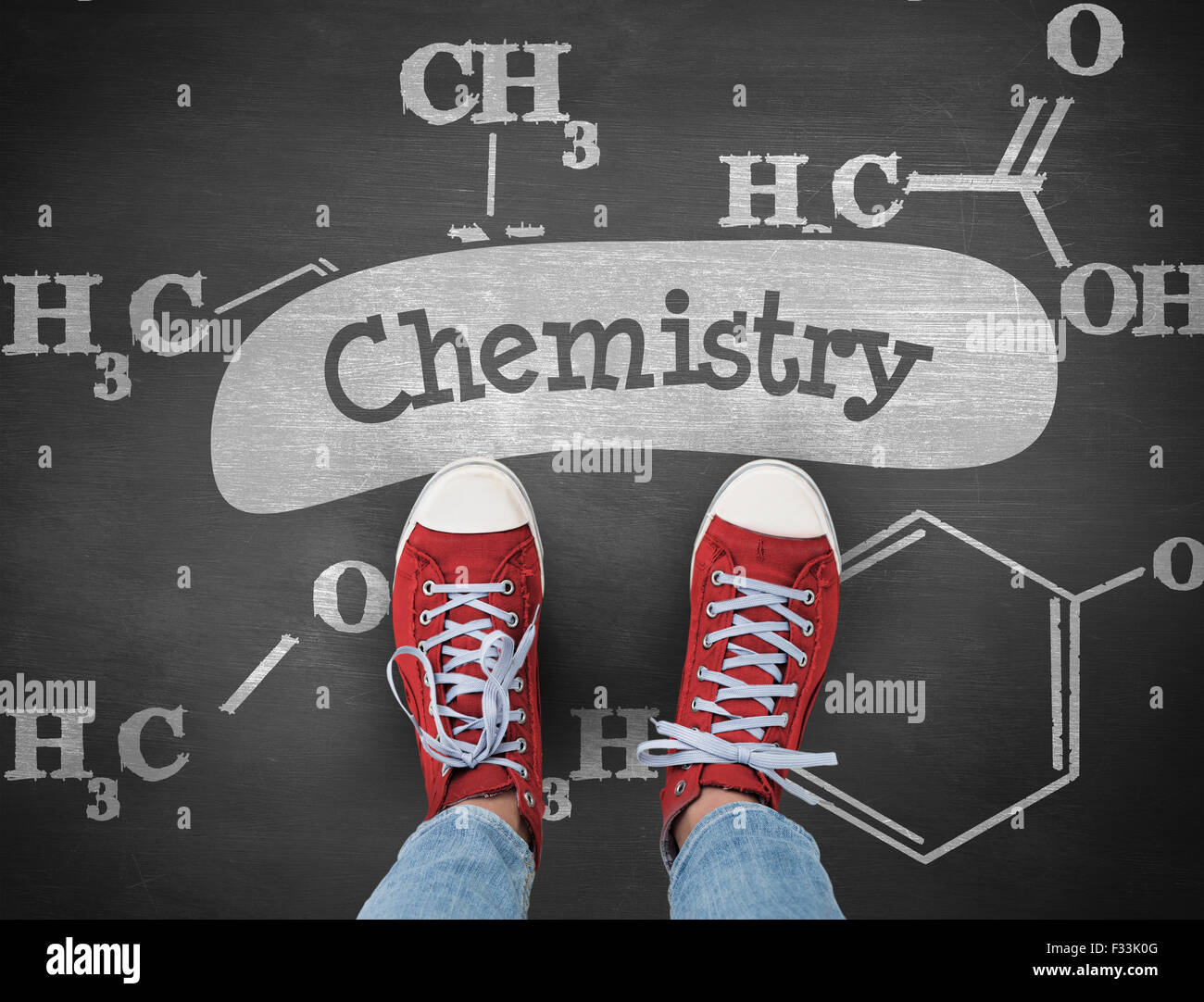 Chemistry against black background Stock Photo - Alamy