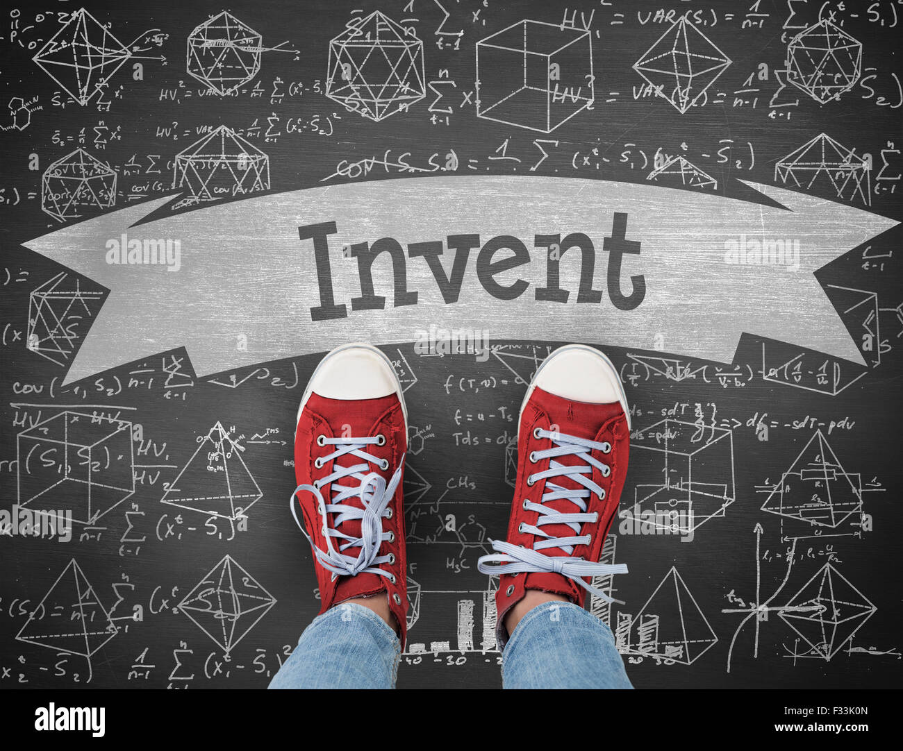 Invent against black background Stock Photo - Alamy