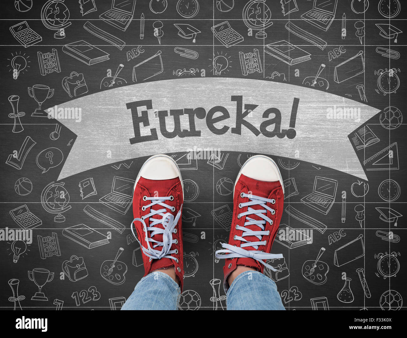 Eureka! against black background Stock Photo - Alamy