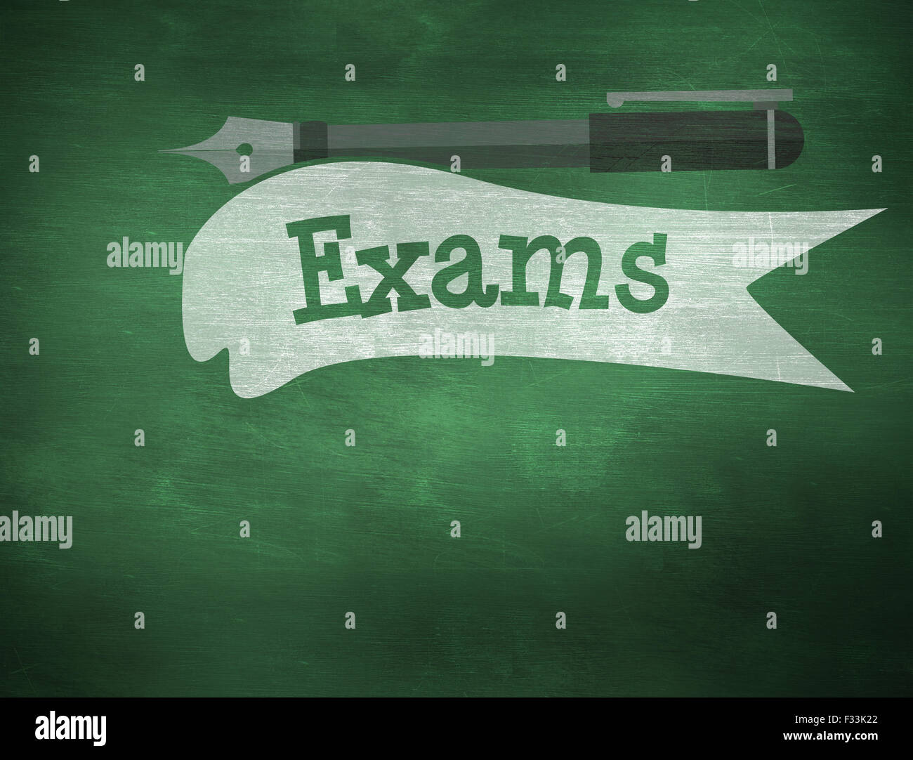 Exams against green chalkboard Stock Photo - Alamy