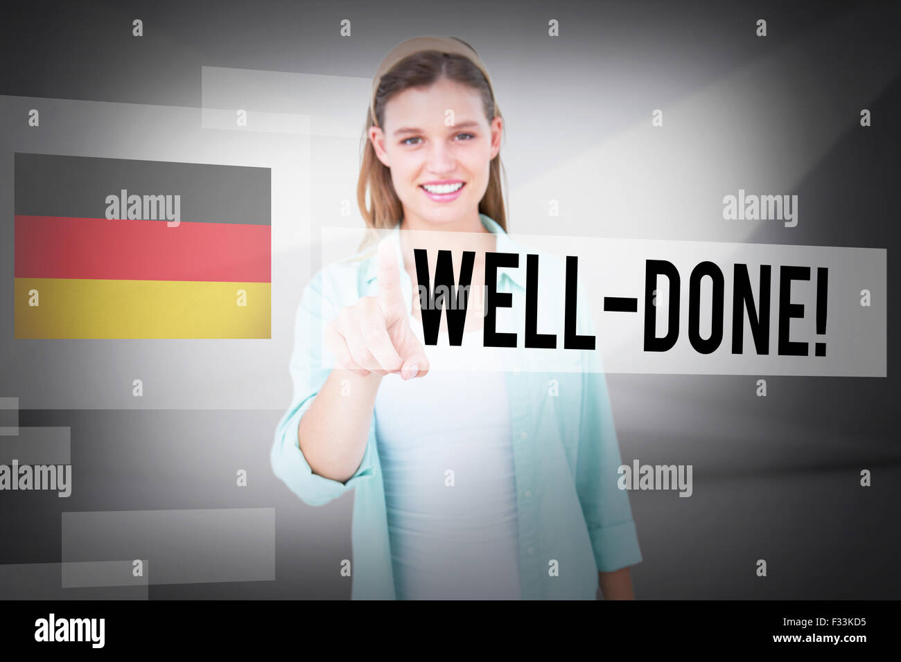 Well-done! against abstract white room Stock Photo - Alamy