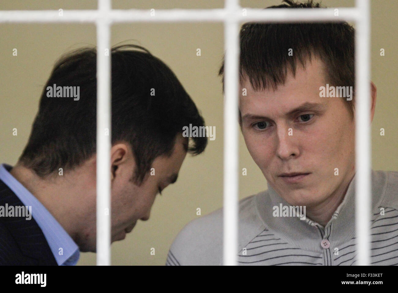 Alexander Alexandrov (right) during a trial in the Holosiivskyi ...