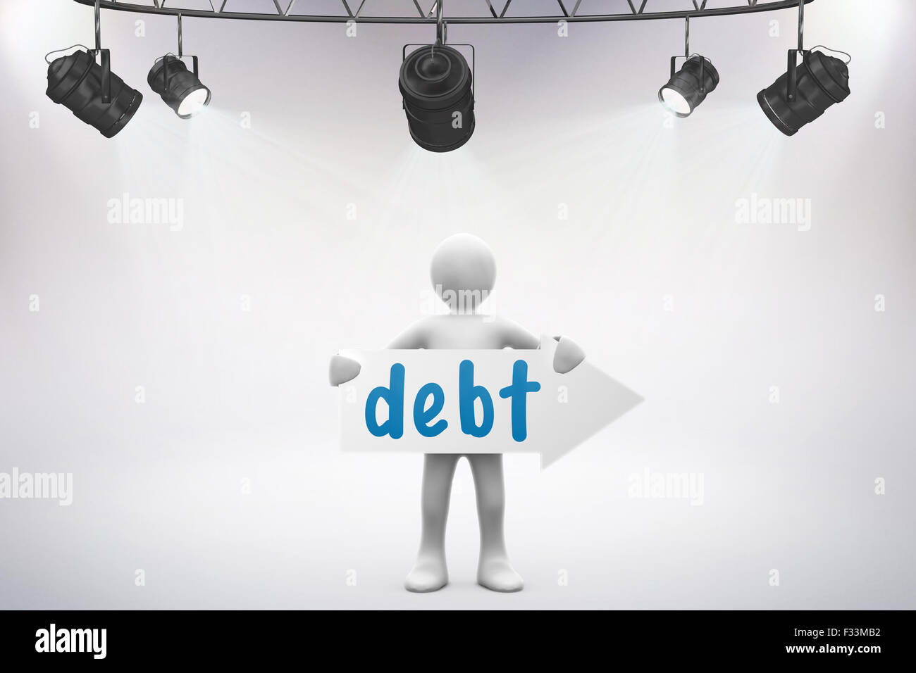 Debt against grey background Stock Photo - Alamy