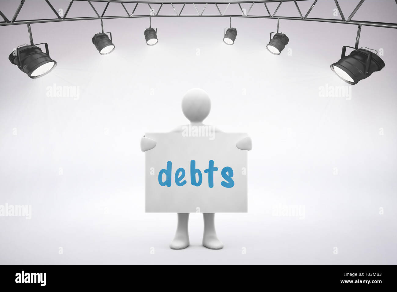 Debts against grey background Stock Photo - Alamy