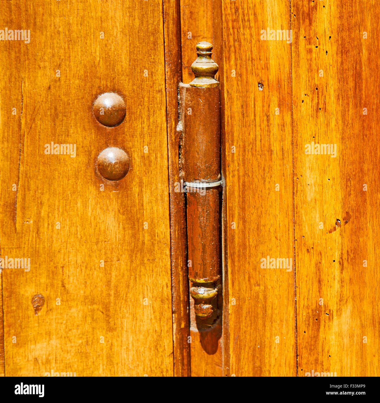 europe old in italy antique close brown door and rusty lock closeup ...