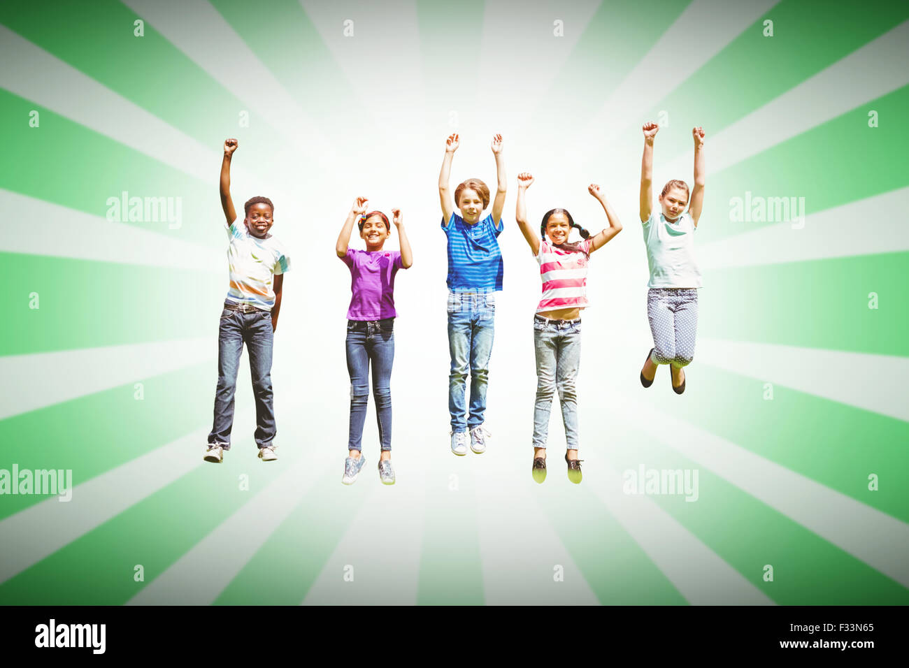 Indian children jumping hi-res stock photography and images - Alamy