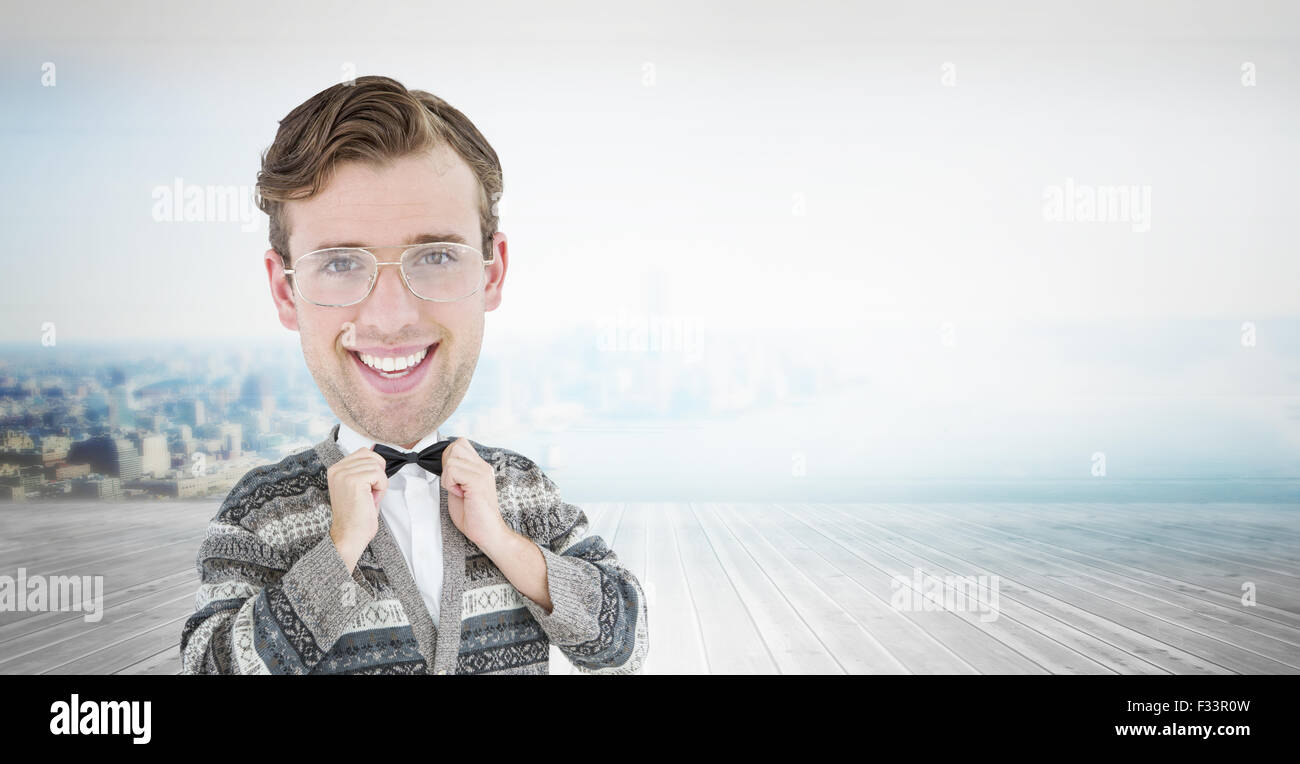Composite image of nerd smiling Stock Photo - Alamy