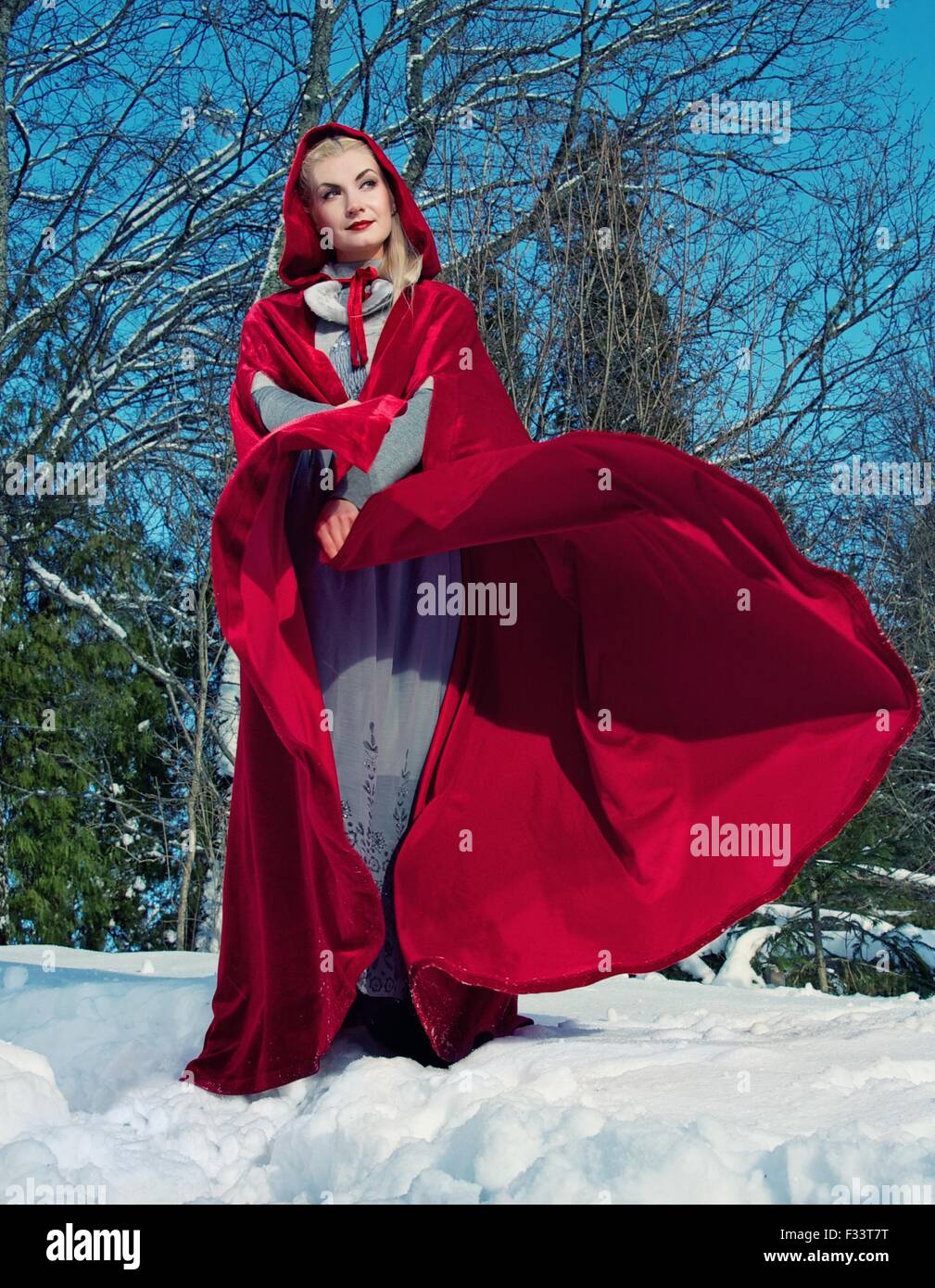 Beautiful red hood Stock Photo - Alamy