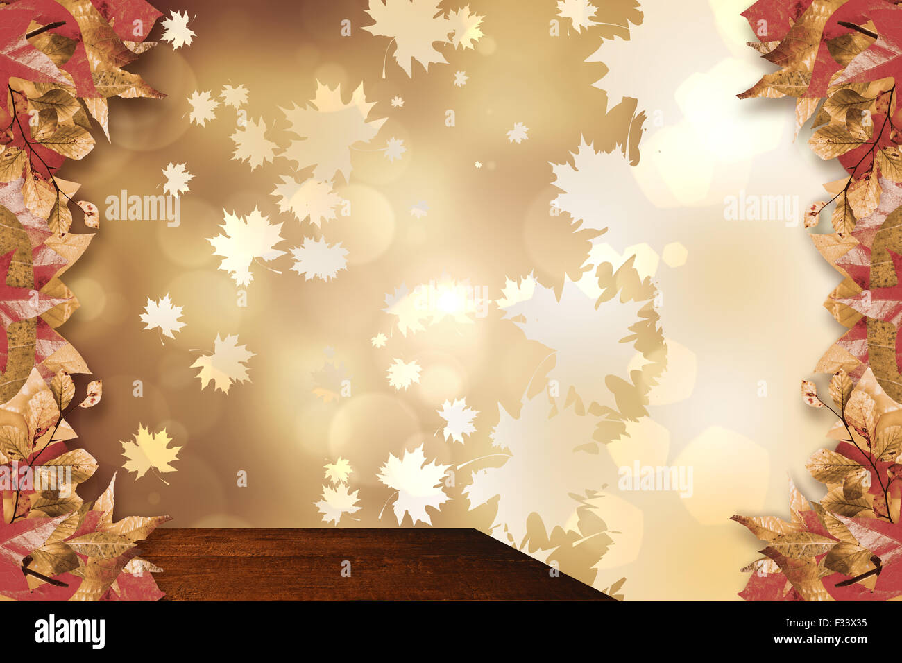 Composite image of autumn leaves pattern Stock Photo - Alamy