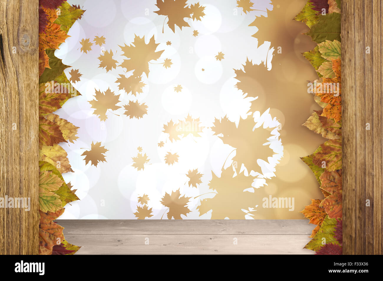 Composite image of autumn leaves pattern Stock Photo - Alamy