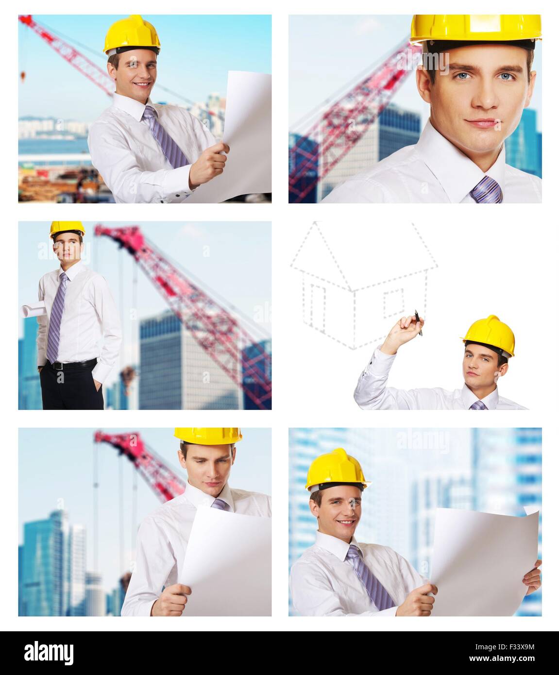 Building architecture collage Stock Photo - Alamy