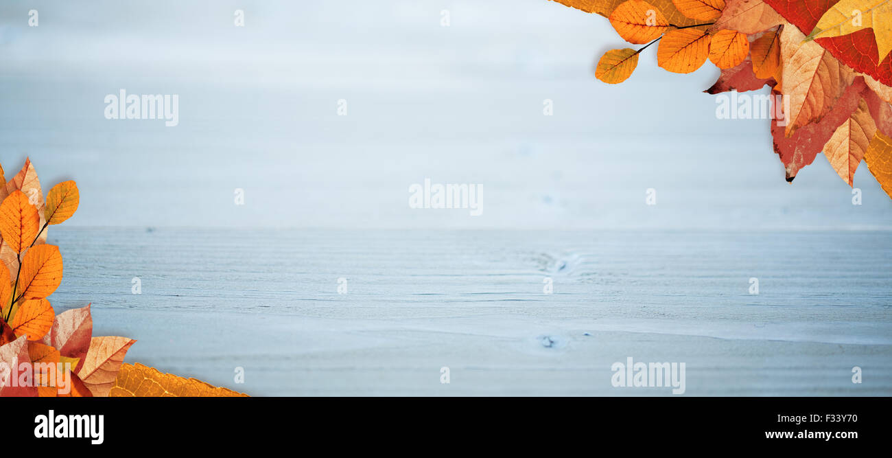 Composite image of autumn leaves pattern Stock Photo - Alamy
