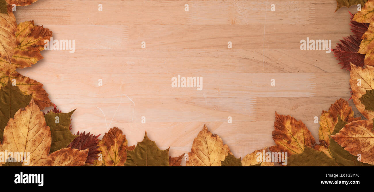Composite image of autumn leaves pattern Stock Photo - Alamy