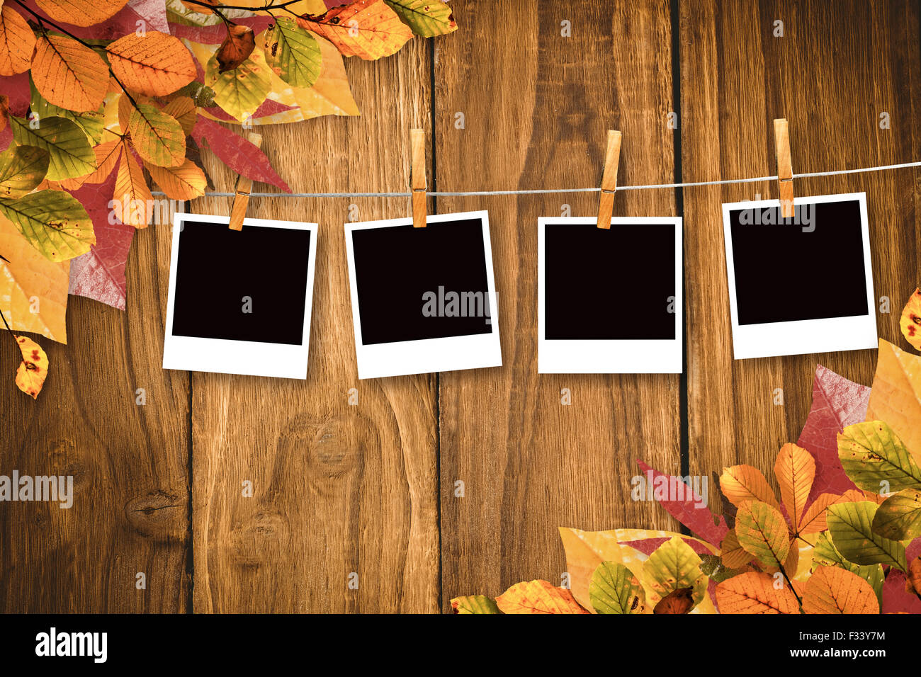 Composite image of autumn leaves pattern Stock Photo - Alamy