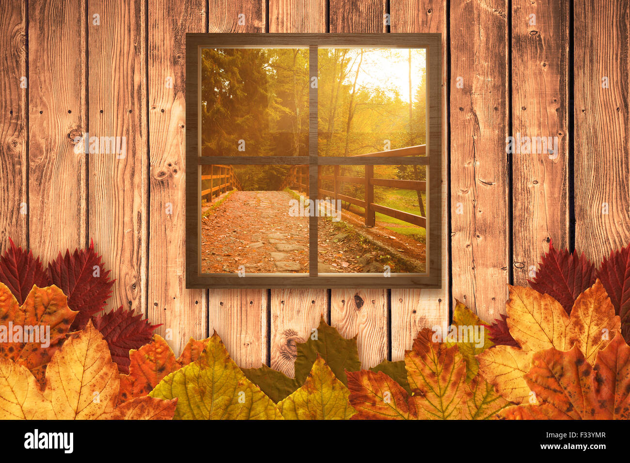 Composite image of square shape glass window Stock Photo - Alamy