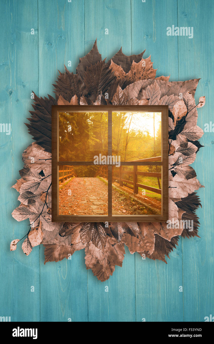 Composite image of square shape glass window Stock Photo - Alamy