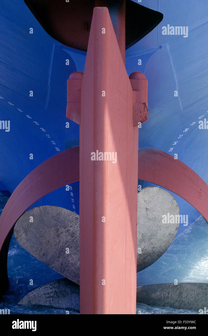 Rudder of tanker Stock Photo - Alamy