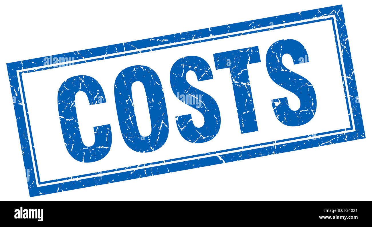 costs blue square grunge stamp on white Stock Photo - Alamy