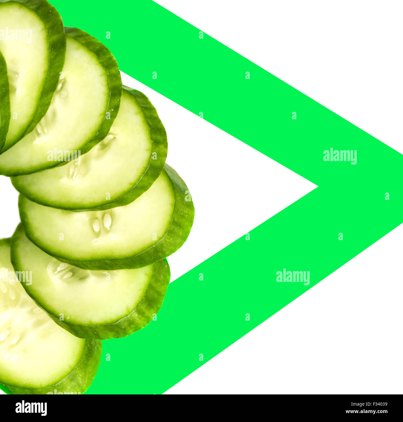 Fresh natural the cucumber sliced rings closeup Stock Photo - Alamy