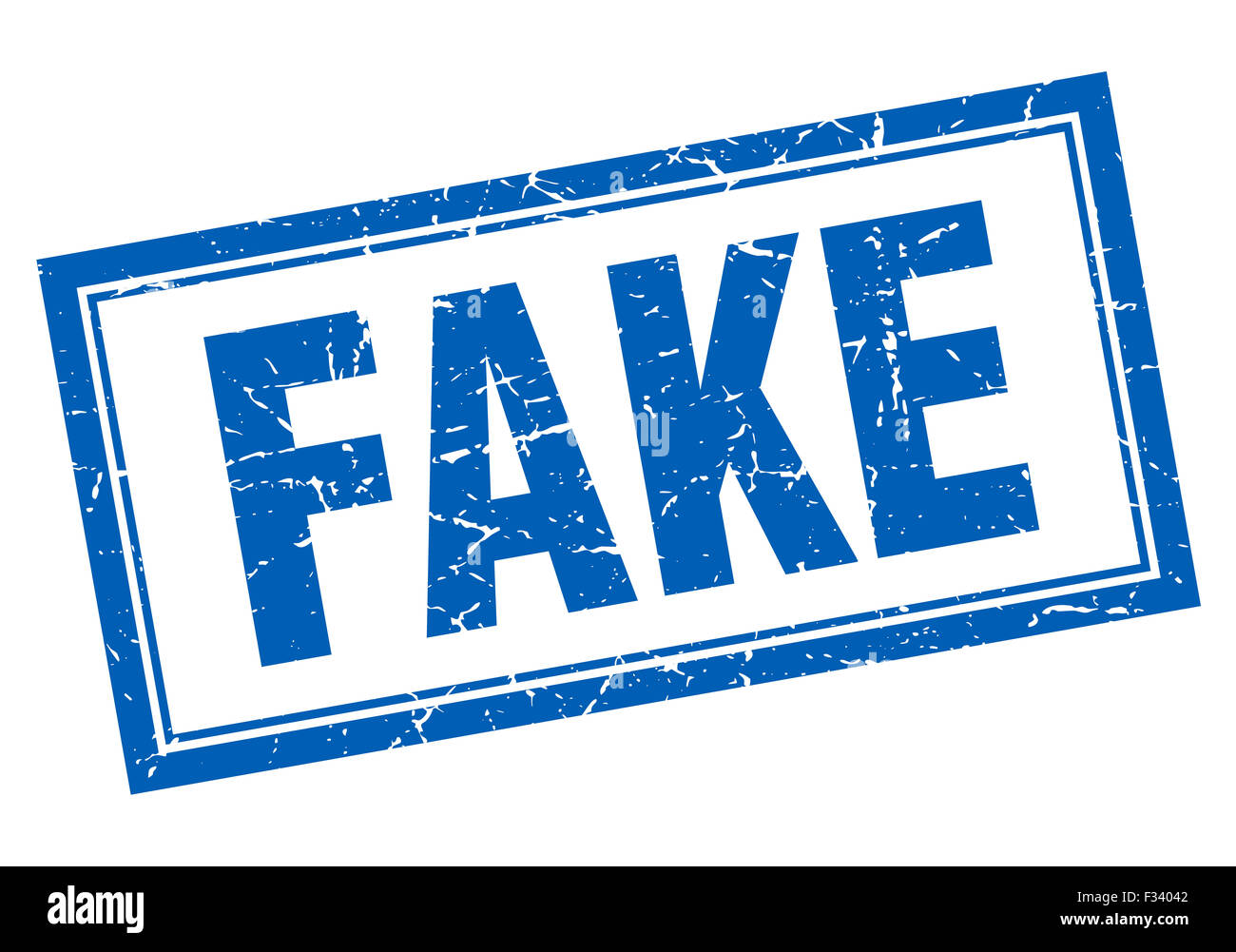 fake blue square grunge stamp on white Stock Photo - Alamy