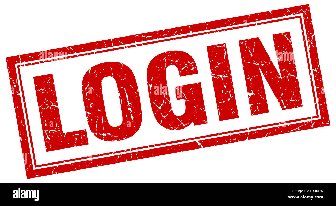login red square grunge stamp on white Stock Photo - Alamy